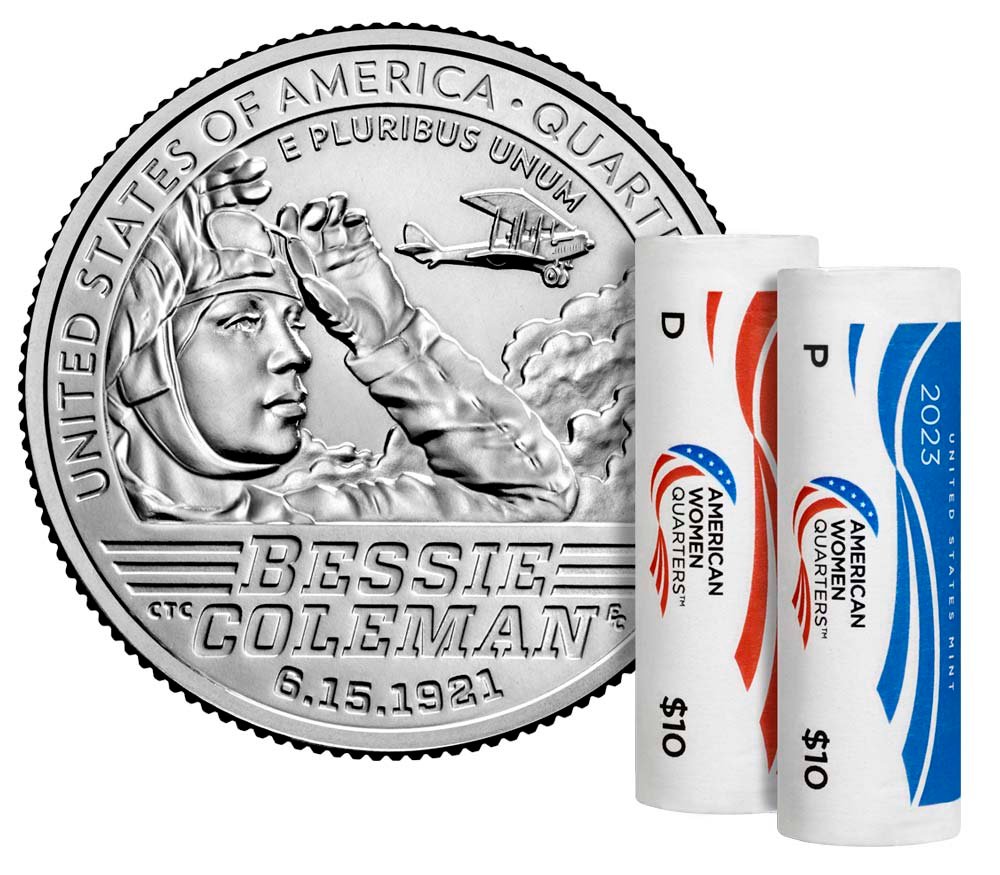 American Women Quarters 2023 Rolls And Bags – Bessie Coleman - Most ...